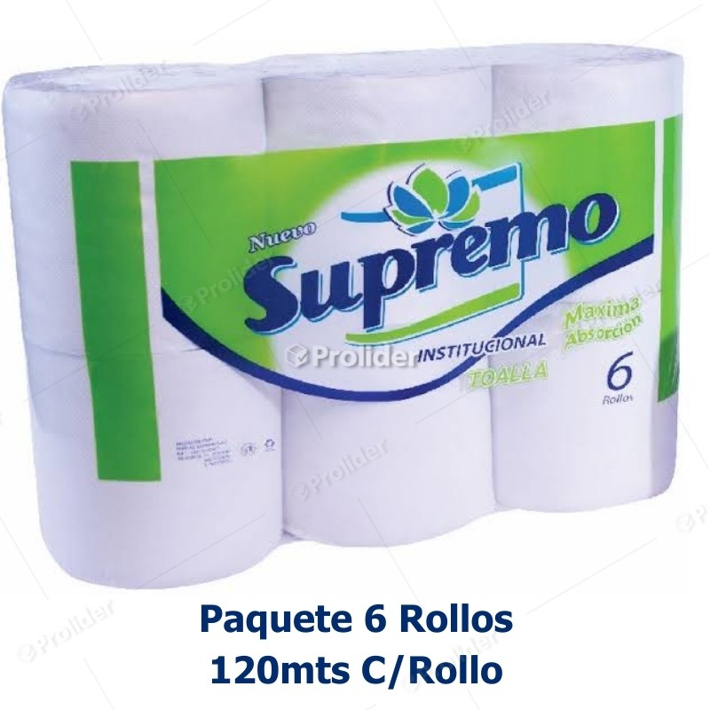Comprar Papel Toalla Jumbo Supremo Blanco Gofrado Paquete X 6 Rollos En