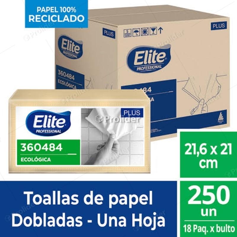 Comprar Caja Papel Interfoliado Elite Ecologico Plus x 18 Paquete de ...