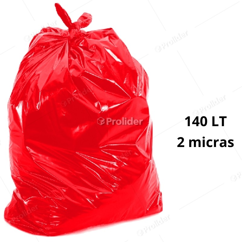Comprar Bolsas Plásticas Rojas Gruesas / 2 Micras / 140 Litros / 100 unidades en Lima ...