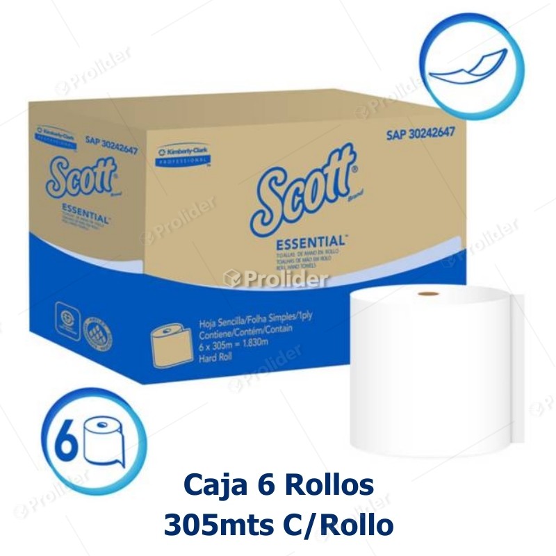 Comprar Papel Toalla Jumbo Scott Airflex Blanco 305 Metros Caja X 6