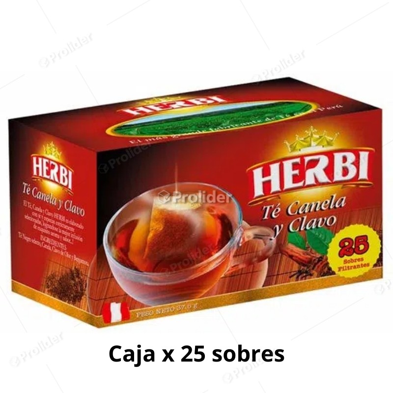 Comprar Infusión Herbi Té Canela Y Clavo Caja x 25 unidades en Lima Distribuidora Prolider ...