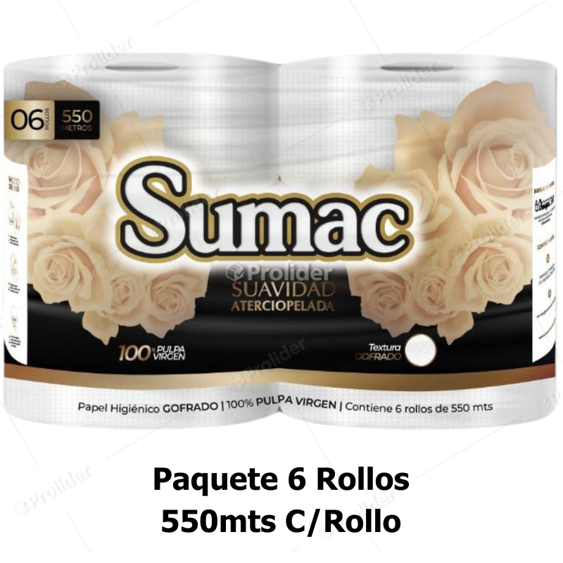 Comprar Papel Higiénico Jumbo Sumac 550 Metros Etiqueta Dorado Paquete x 6 Rollos en Lima ...
